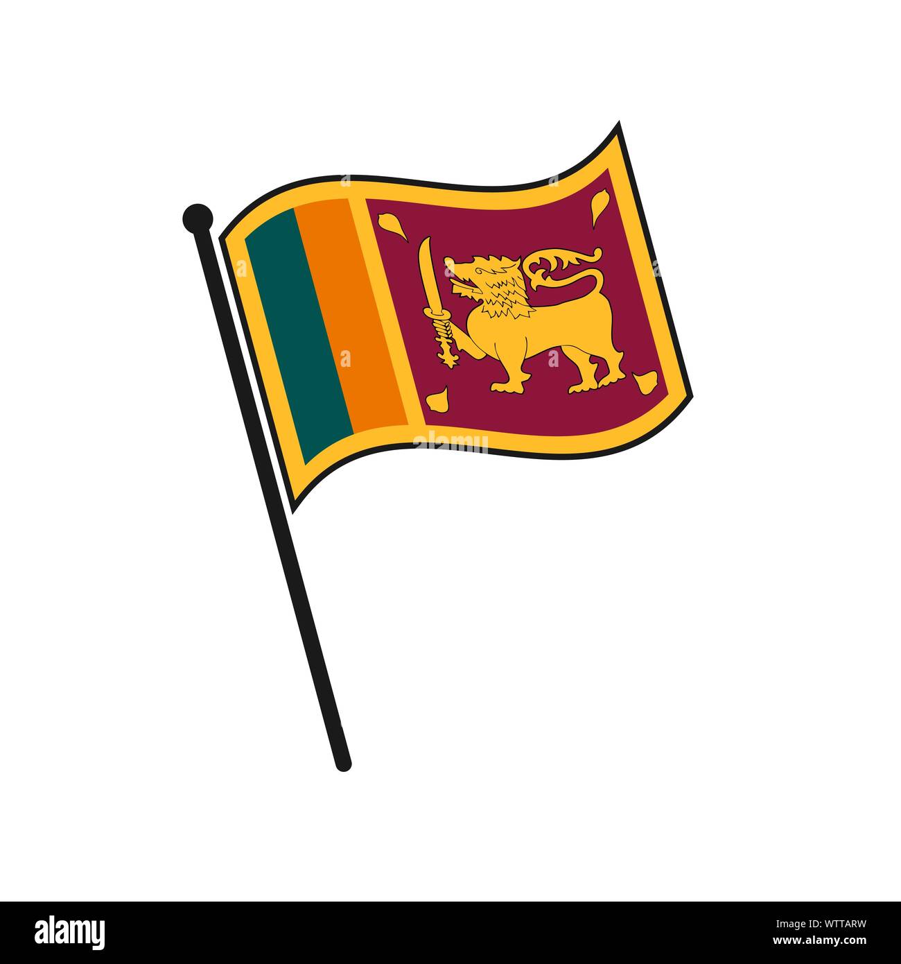 Simple flag Sri Lanka icon isolated on white background Stock Vector ...