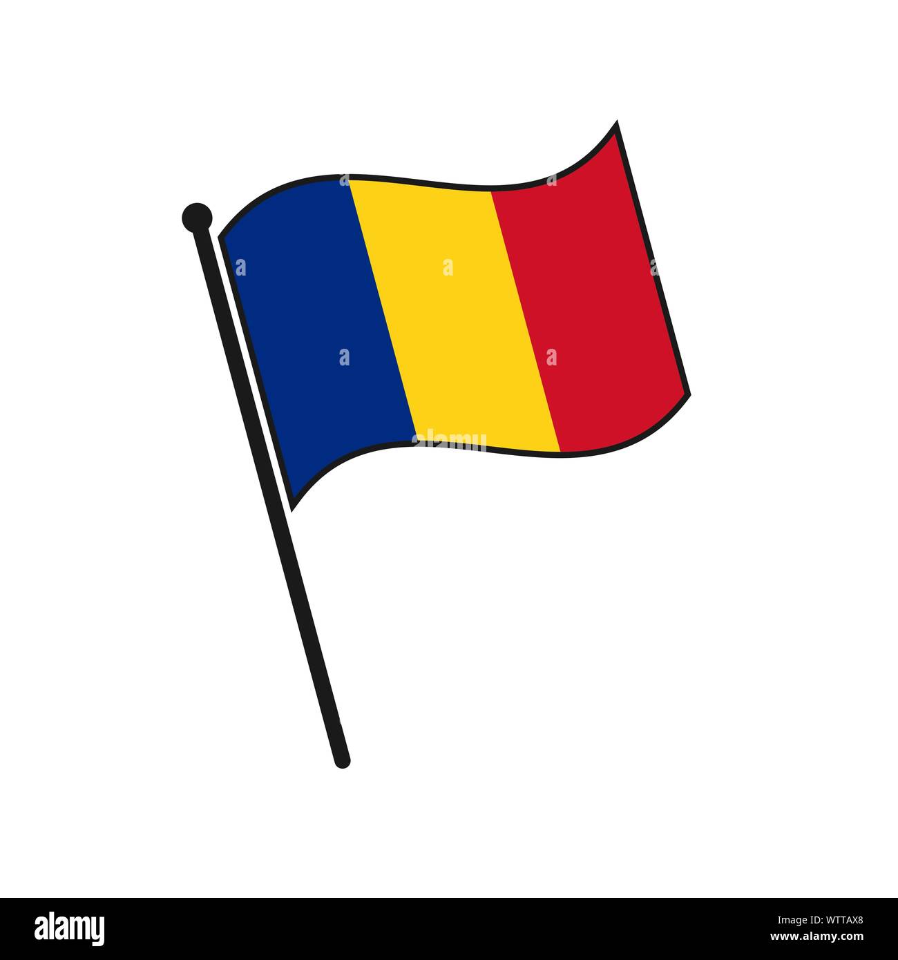 Simple flag Romania icon isolated on white background Stock Vector ...
