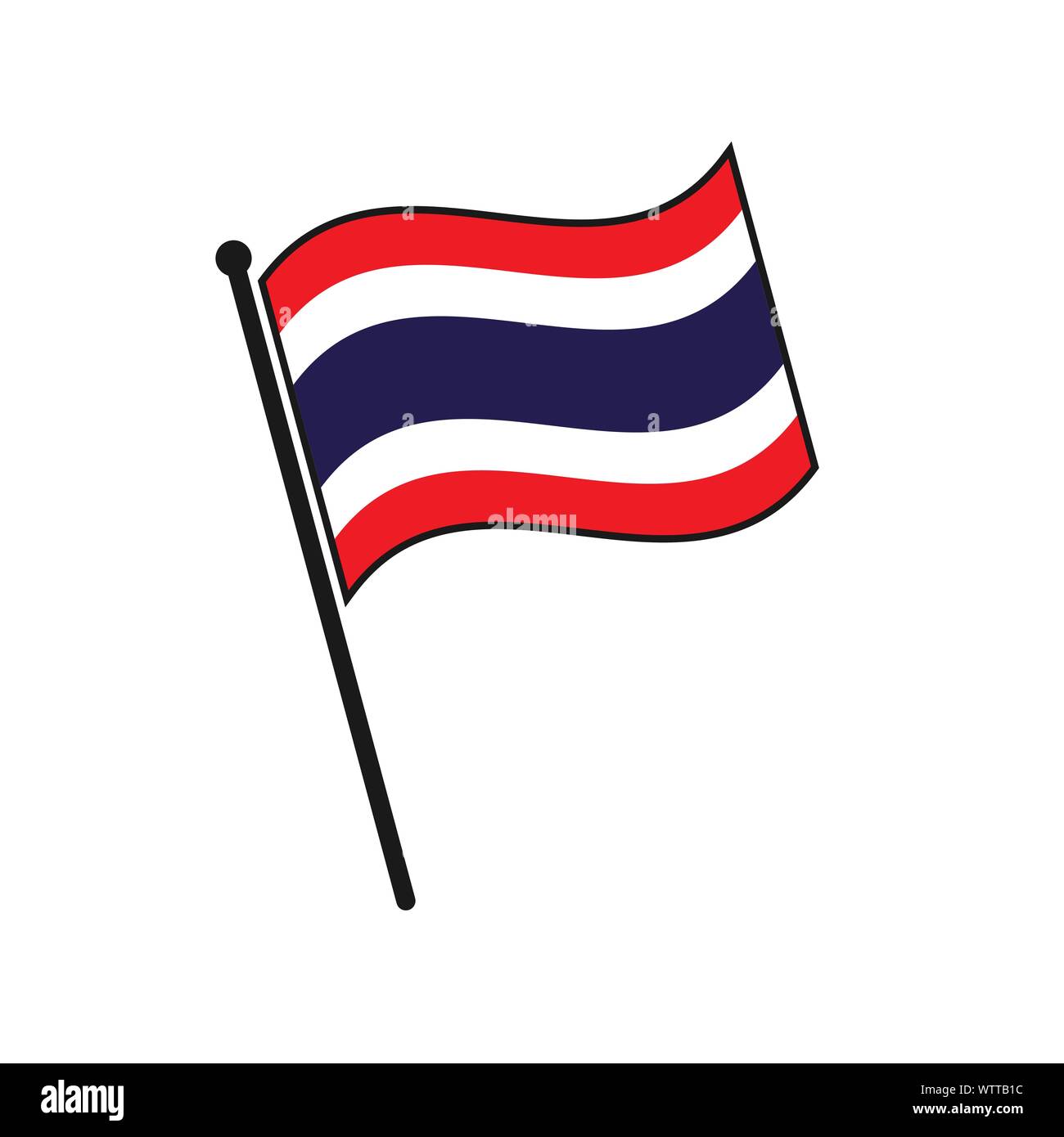 Simple flag Thailand icon isolated on white background Stock Vector ...