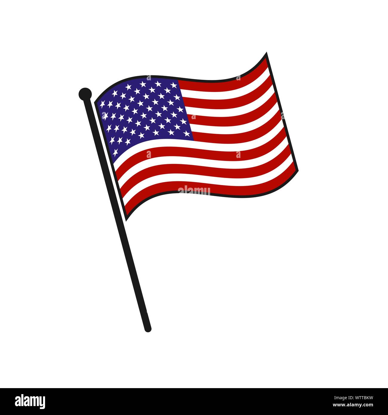 Simple flag United States icon isolated on white background Stock ...