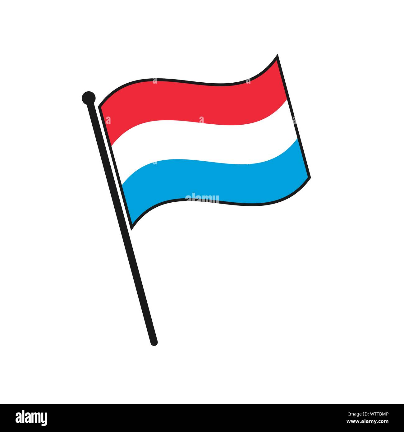 Simple flag Luxembourg icon isolated on white background Stock Vector ...