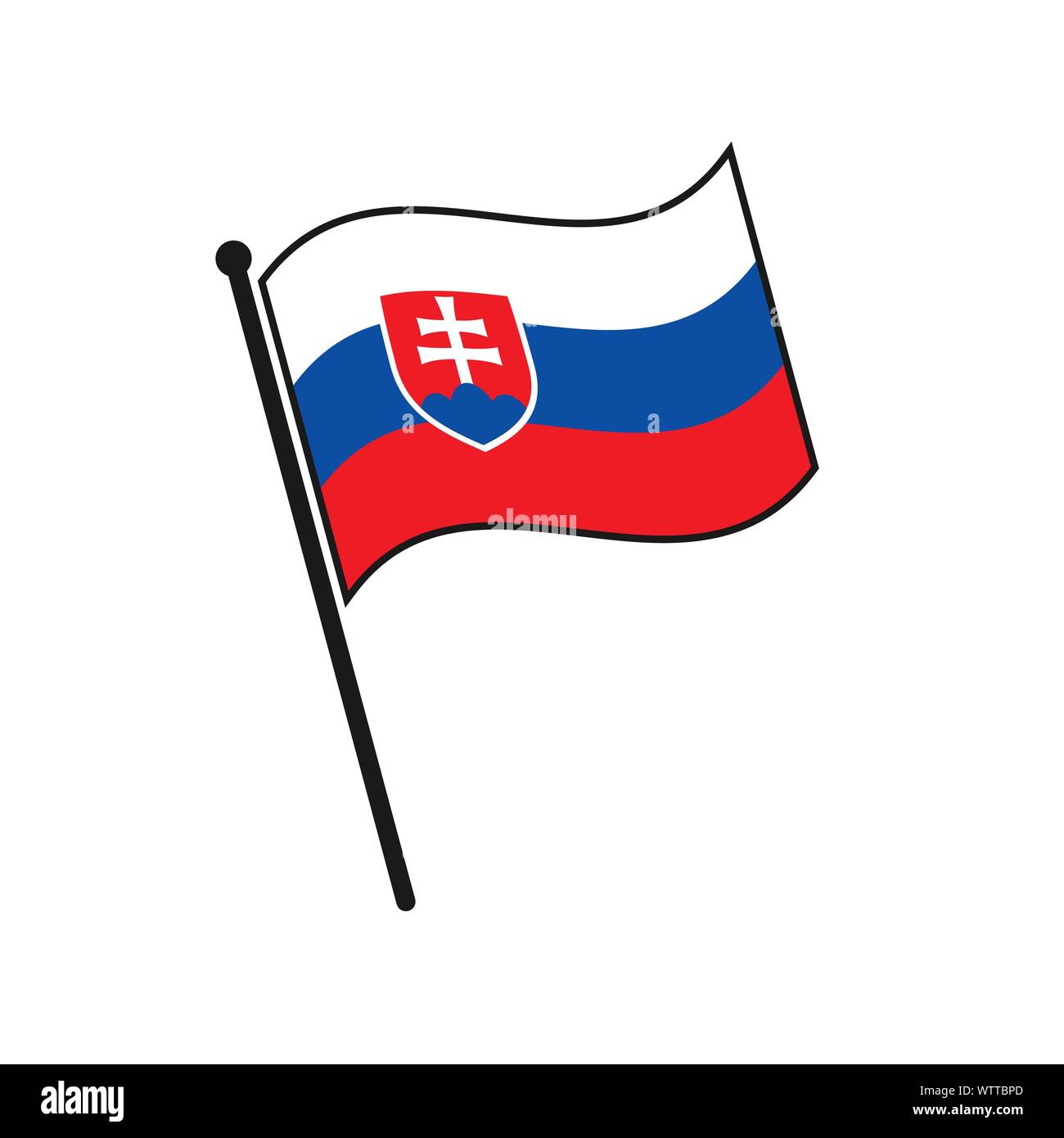 Simple flag Slovakia icon isolated on white background Stock Vector ...