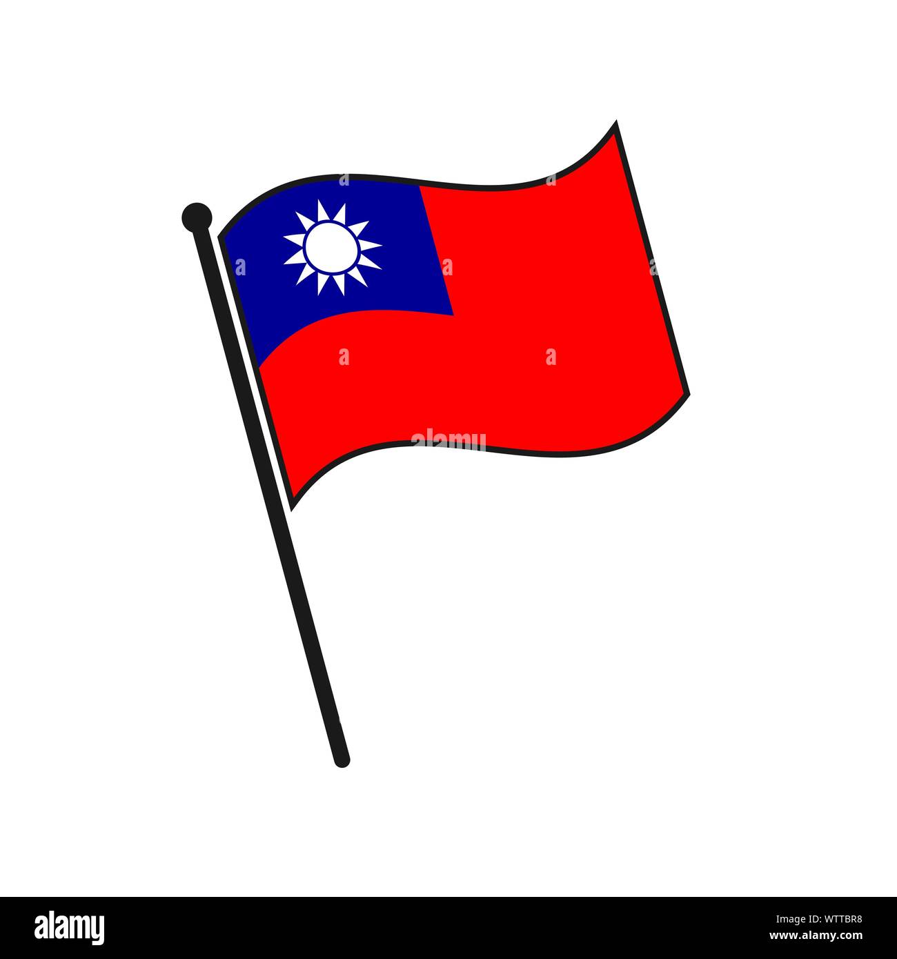 Simple flag Taiwan icon isolated on white background Stock Vector Image ...