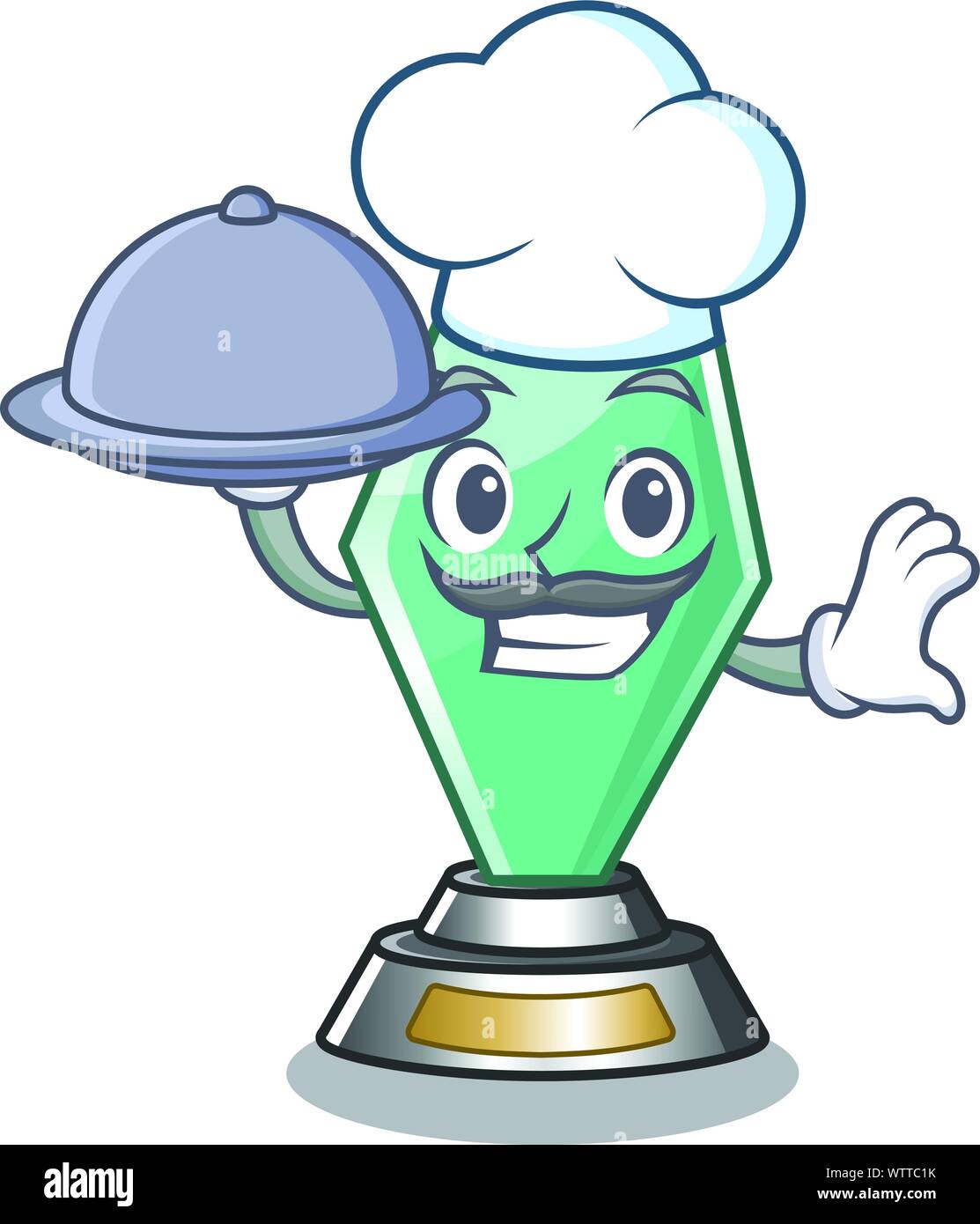 Chef with food acrylic trophy mascot on a cartoon Stock Vector Image ...