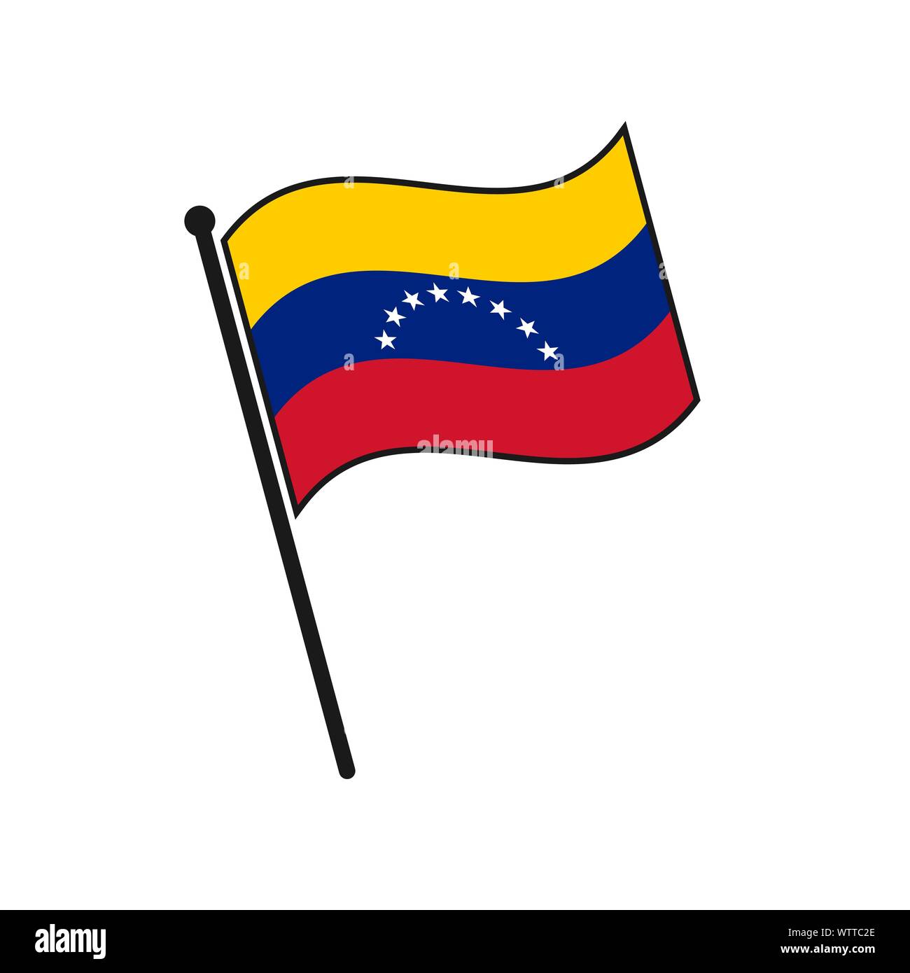 Simple flag Venezuela icon isolated on white background Stock Vector ...