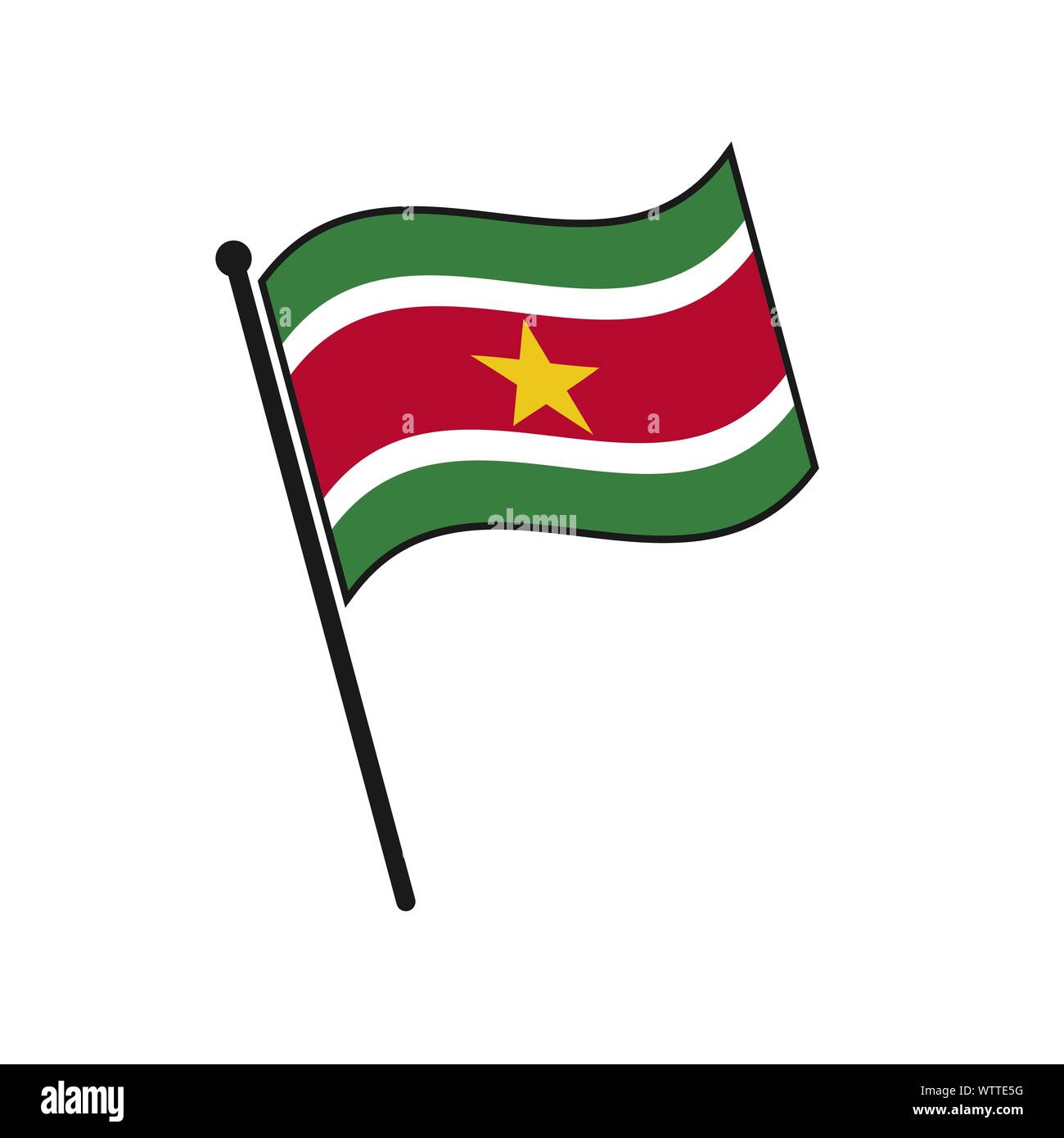 Simple flag Suriname icon isolated on white background Stock Vector ...