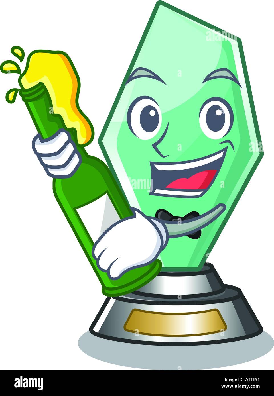 With beer acrylic trophy stored in cartoon drawer Stock Vector Image ...