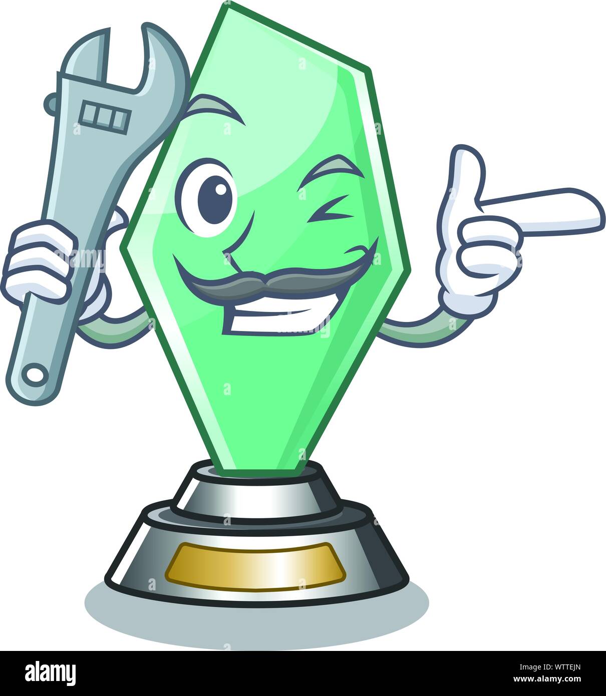 Mechanic acrylic trophy stored in cartoon drawer Stock Vector Image ...