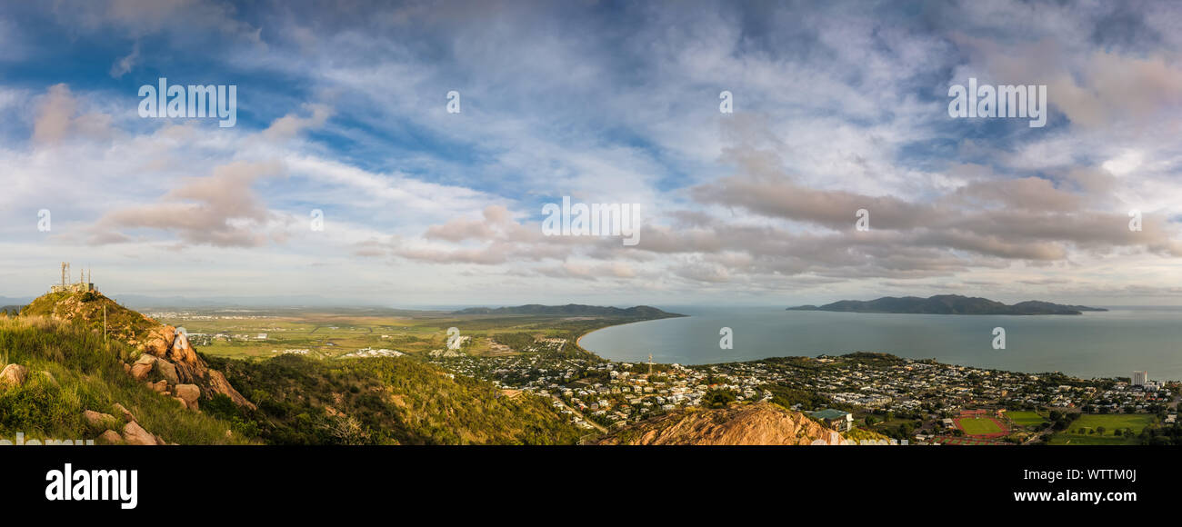 Spectacular panoramic view of Cape Cleveland, Magnetic Island and ...