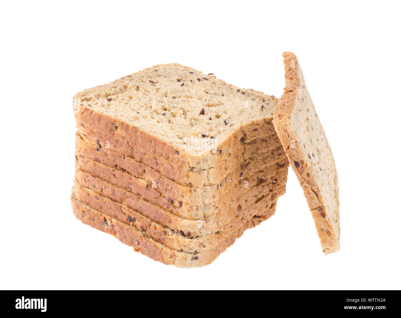 Stack of sliced chopped whole grain bread. Studio Photo Stock Photo - Alamy