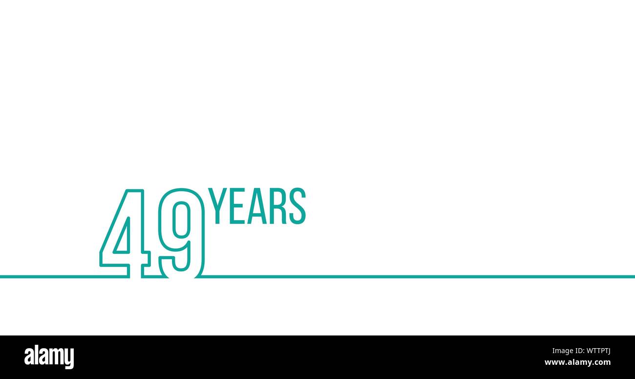 49 years anniversary or birthday. Linear outline graphics. Can be used ...