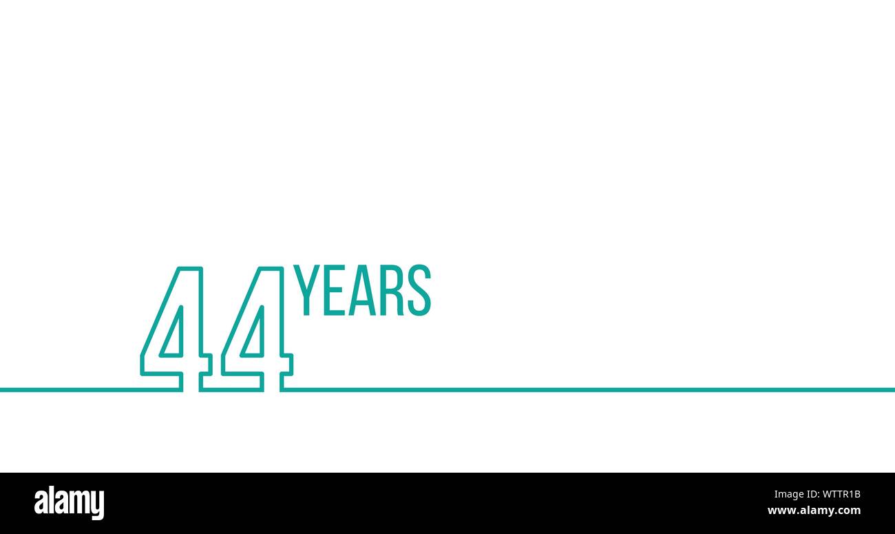 44 years anniversary or birthday. Linear outline graphics. Can be used ...
