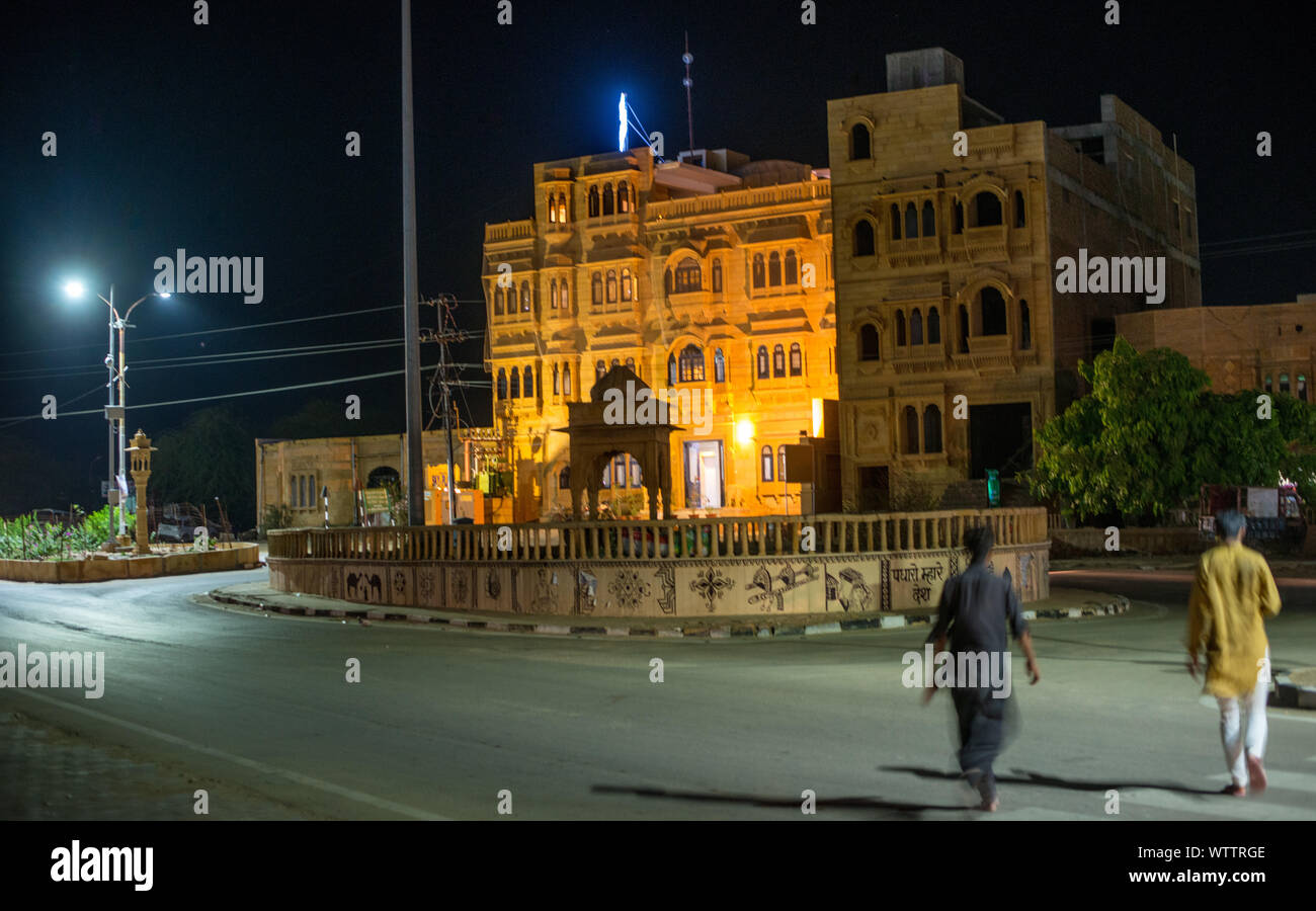 Traditional Haweli in Golden City Jaisalmer in Night Stock Photo - Alamy