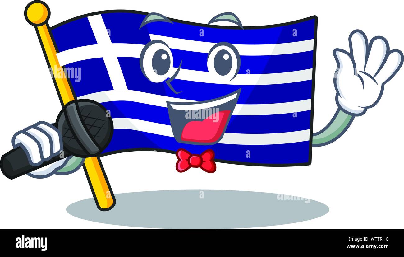 Singing flag greece character shaped the cartoon Stock Vector Image ...