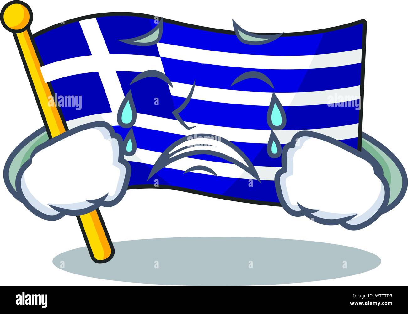 Crying flag greece character shaped the cartoon Stock Vector Image ...