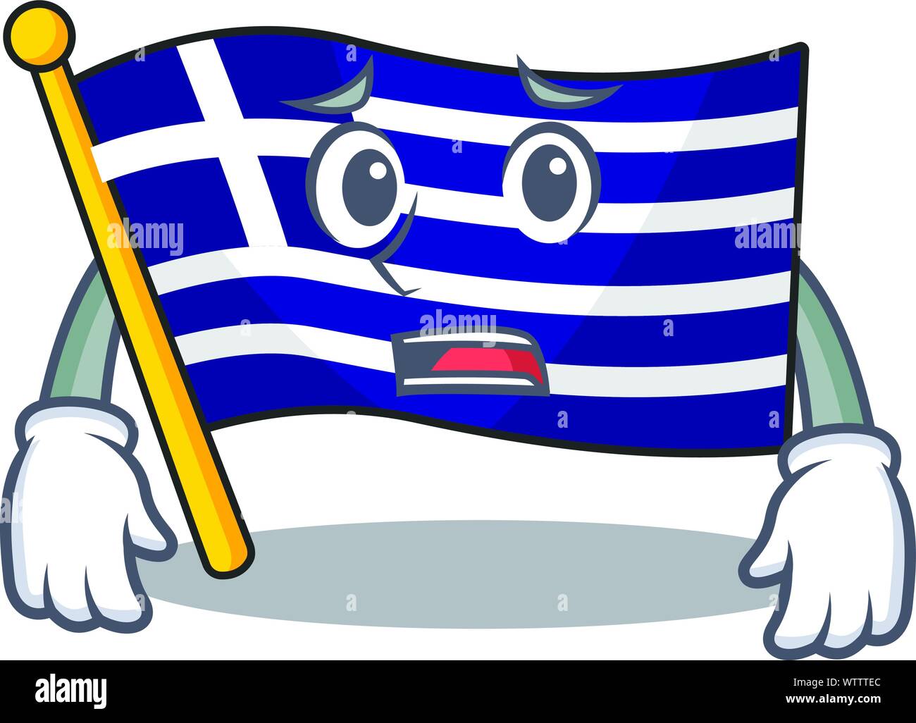 Afraid flag greece character shaped the cartoon Stock Vector Image ...