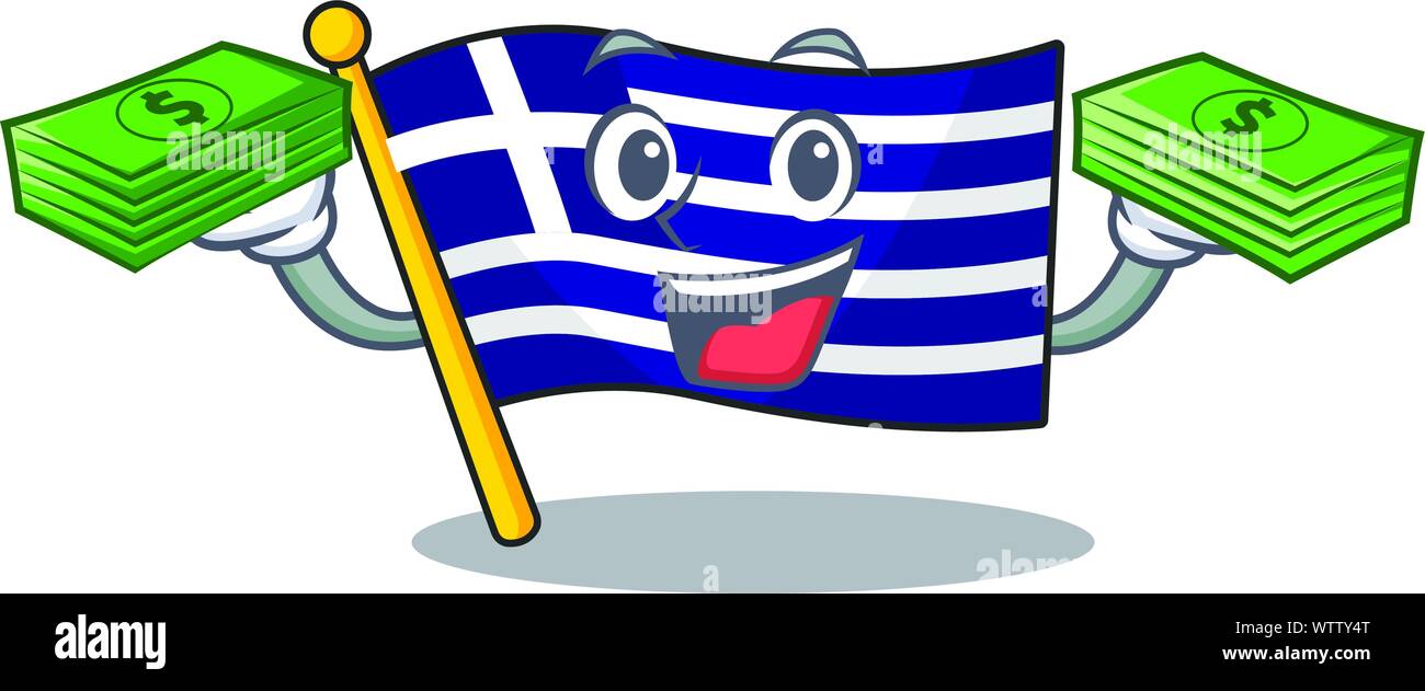 With money bag flag greece character shaped the cartoon Stock Vector ...