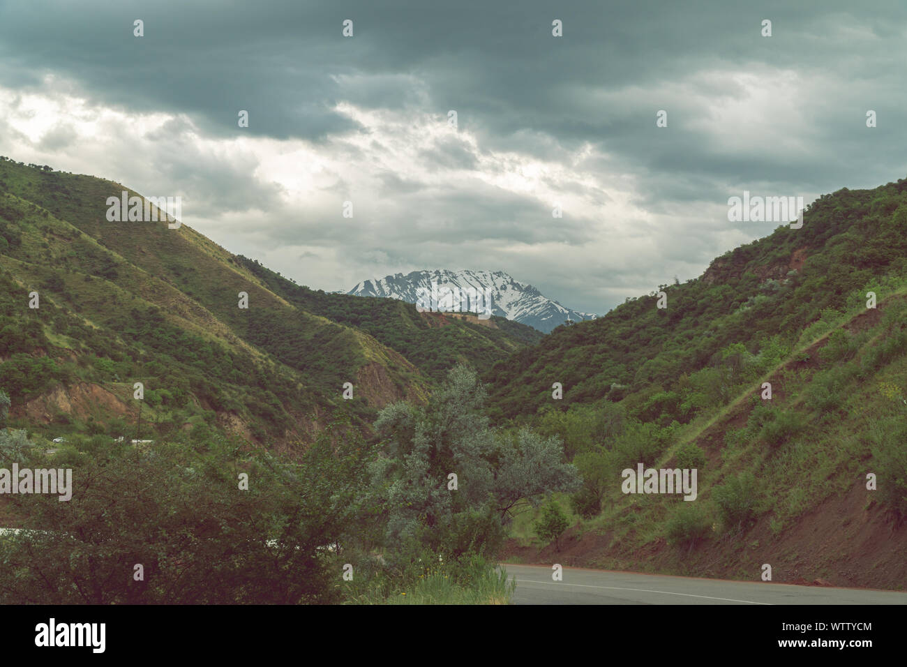 Mountain alps covered by snow, Chimgan, Uzbekistan Stock Photo - Alamy