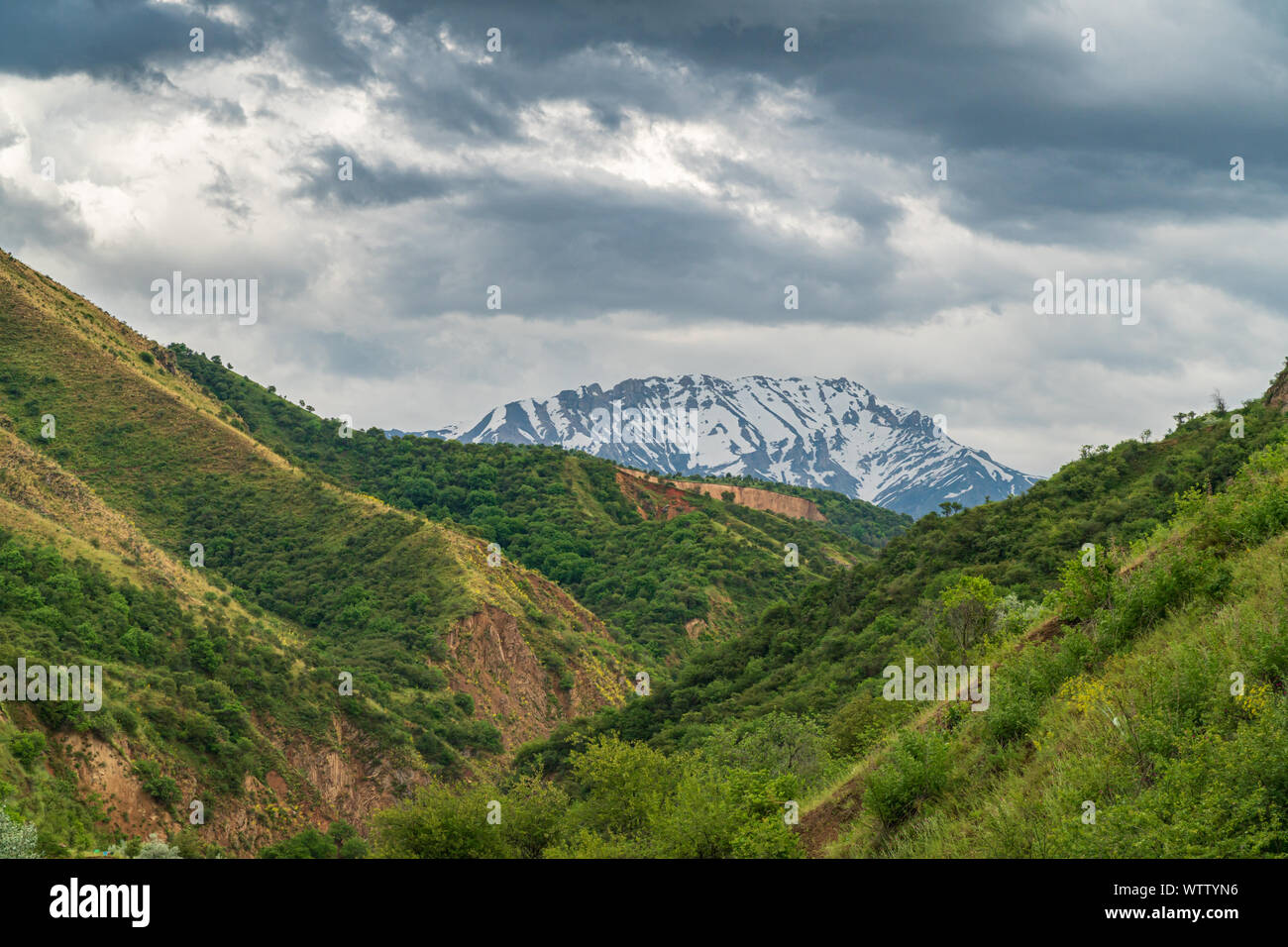 Mountain alps covered by snow, Chimgan, Uzbekistan Stock Photo - Alamy