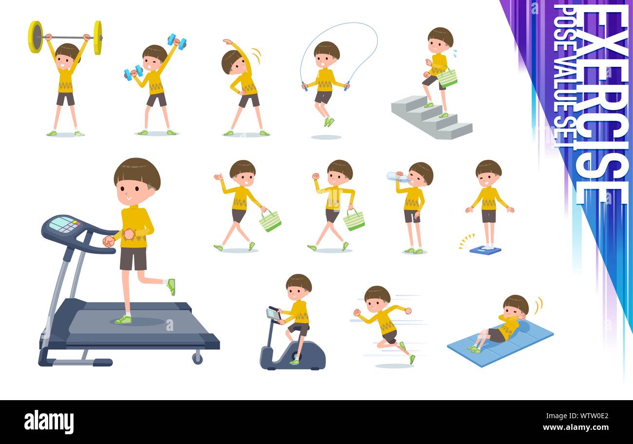 A set of boy on exercise and sports.There are various actions to move ...