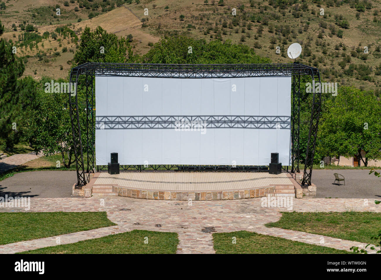 Open-air cinema in mountains, outdoor cinema theater Stock Photo - Alamy
