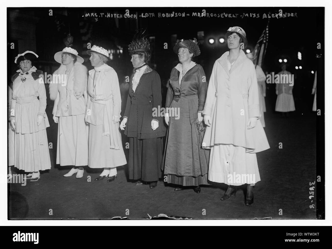 Mrs. T. Hitchcock, Lota Robinson, Mrs. Roosevelt & Miss Alexander Stock ...