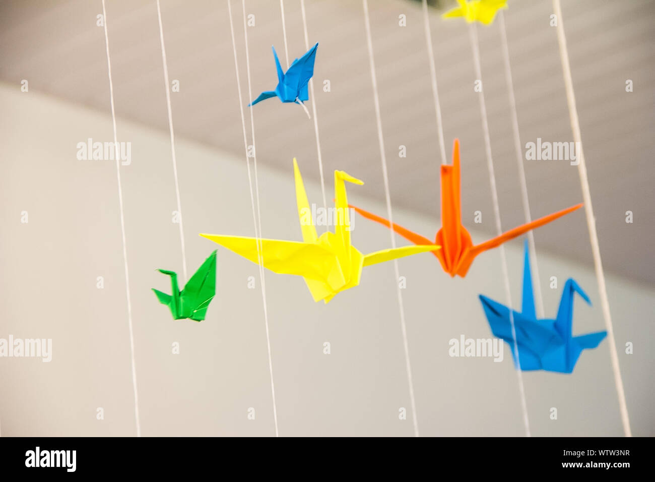 Origami paper hanging from ceiling hi-res stock photography and images ...