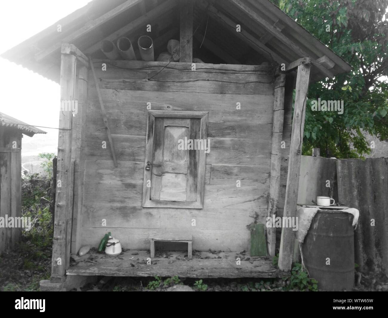 Wooden Built Structure With Window Stock Photo - Alamy