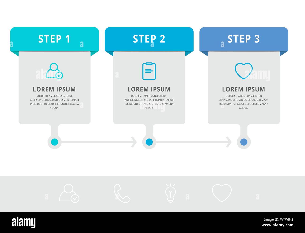 Vector modern infographic flat template label for three diagrams, graph, presentation. Business ...