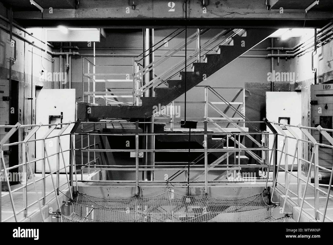 Staircase In Warehouse Stock Photo - Alamy