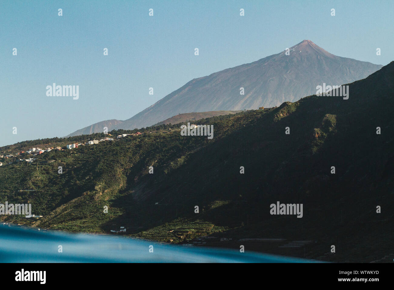 Volcano Teide view from the ocean Stock Photo - Alamy