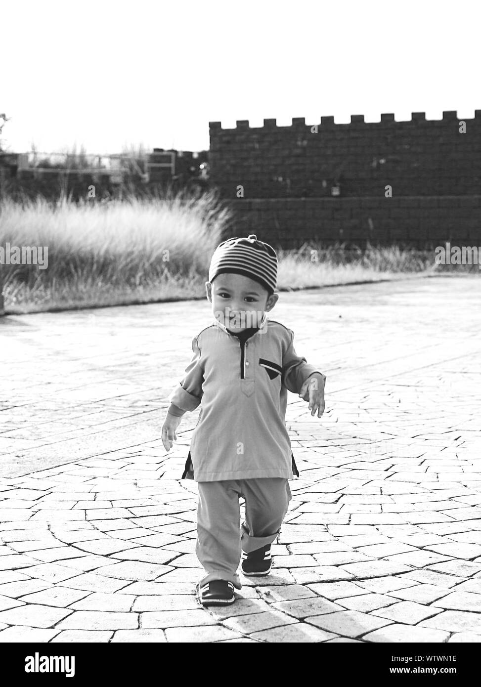 Boy in traditional cap Black and White Stock Photos & Images - Alamy