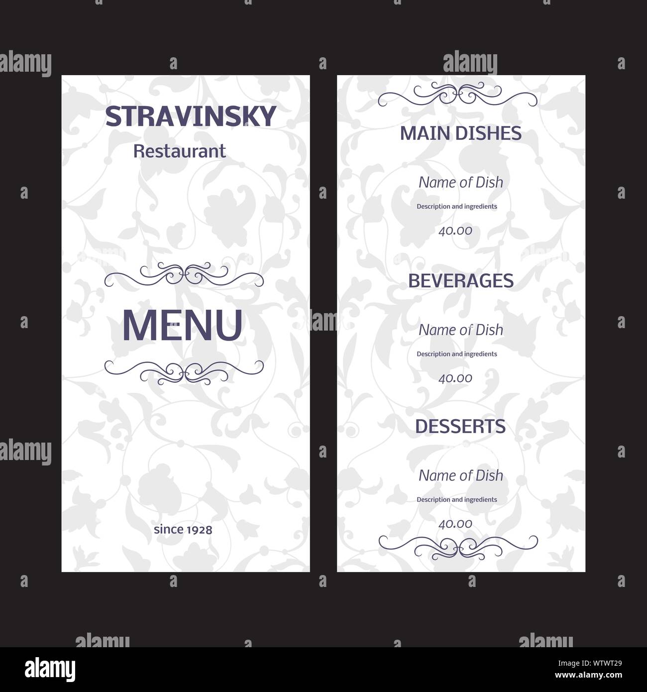 Vector template for restaurant menu Stock Vector Image & Art - Alamy