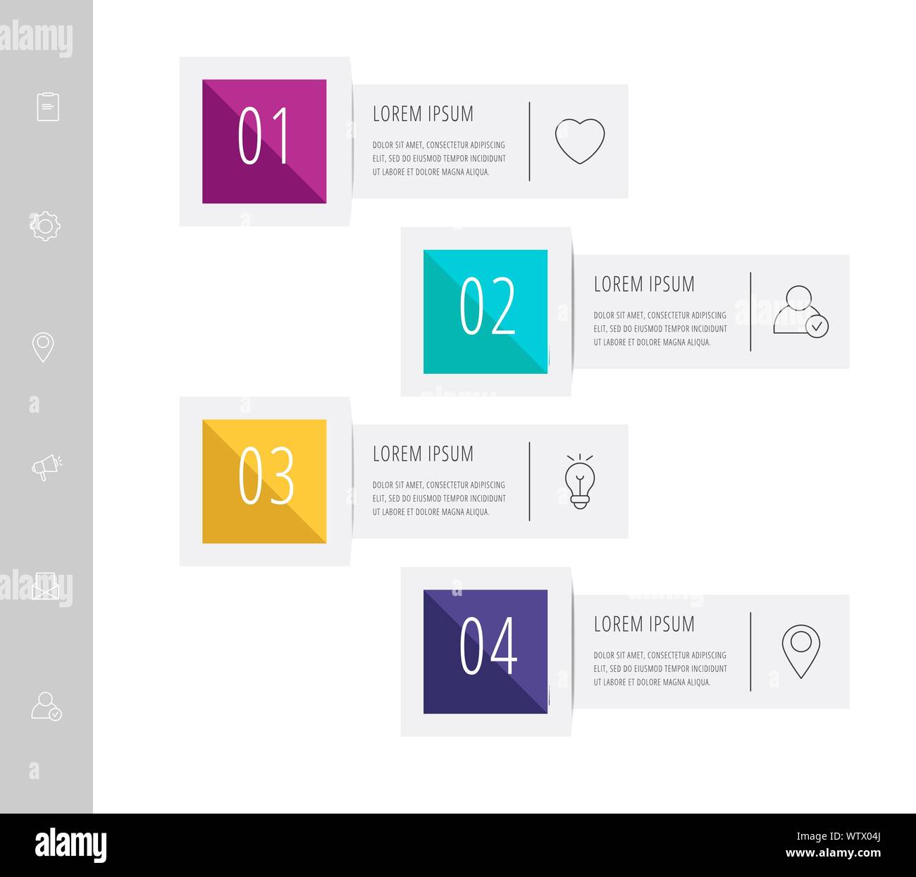 Vector modern infographic flat template label for four diagrams, graph ...