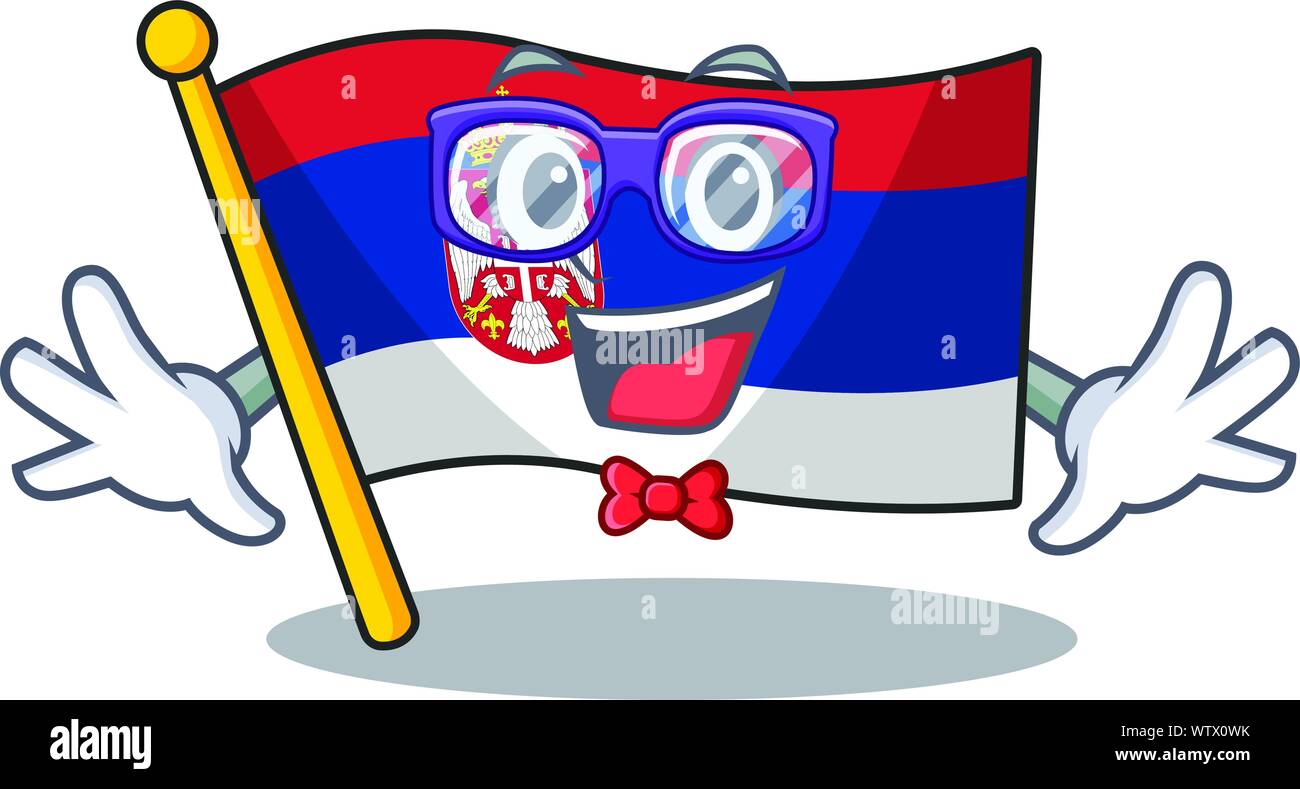 Geek serbia flag flown on cartoon pole Stock Vector Image & Art - Alamy