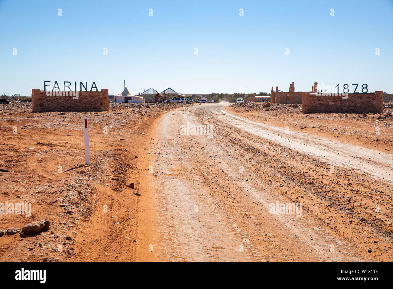 The deserted outback town of Farina, currently being partially restored ...