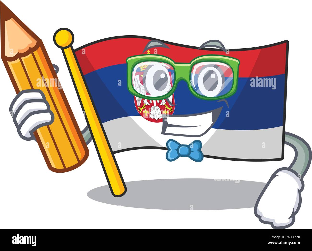 Student serbia flag flown on cartoon pole Stock Vector Image & Art - Alamy