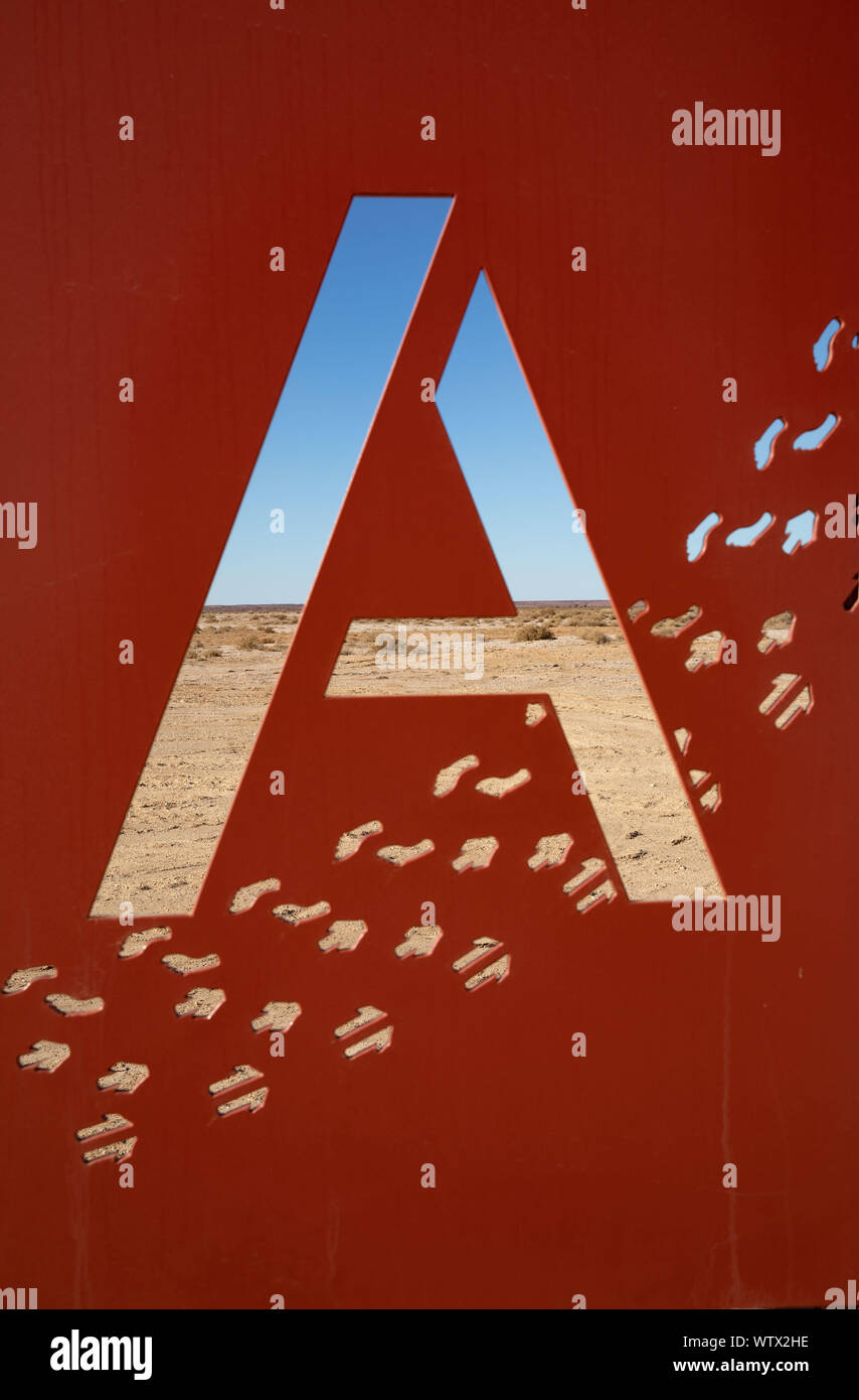 A roadside welcome to Aborginal Arabana country in South Australia ...