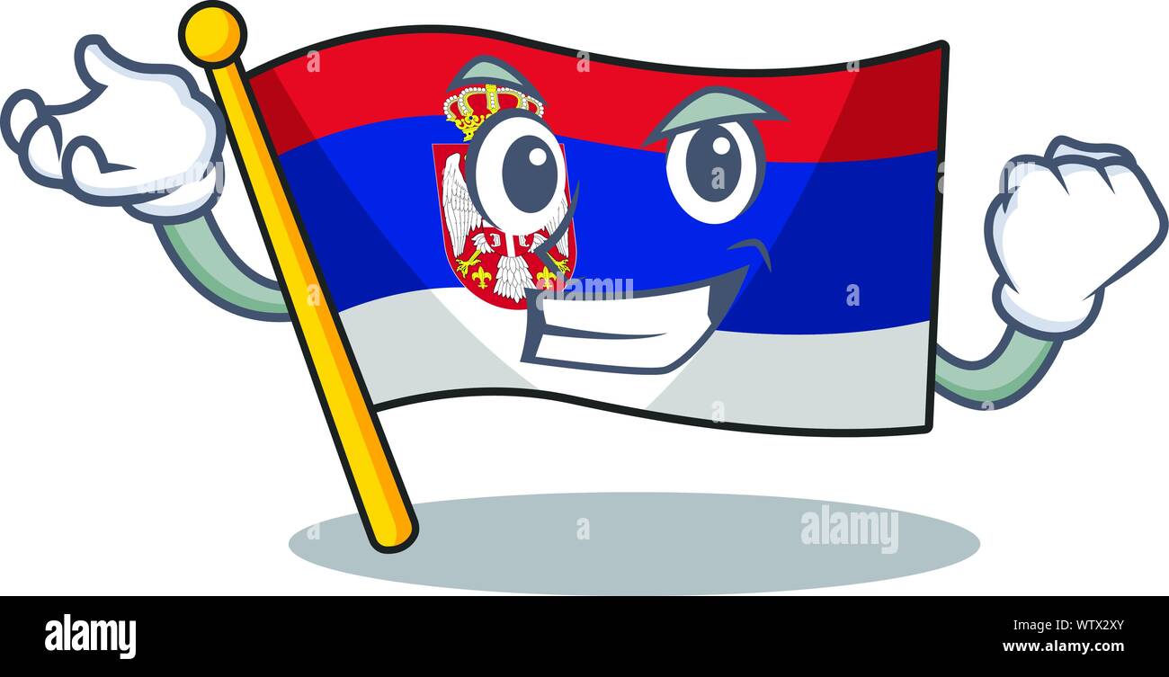 Successful serbia flag flown on cartoon pole Stock Vector Image & Art ...