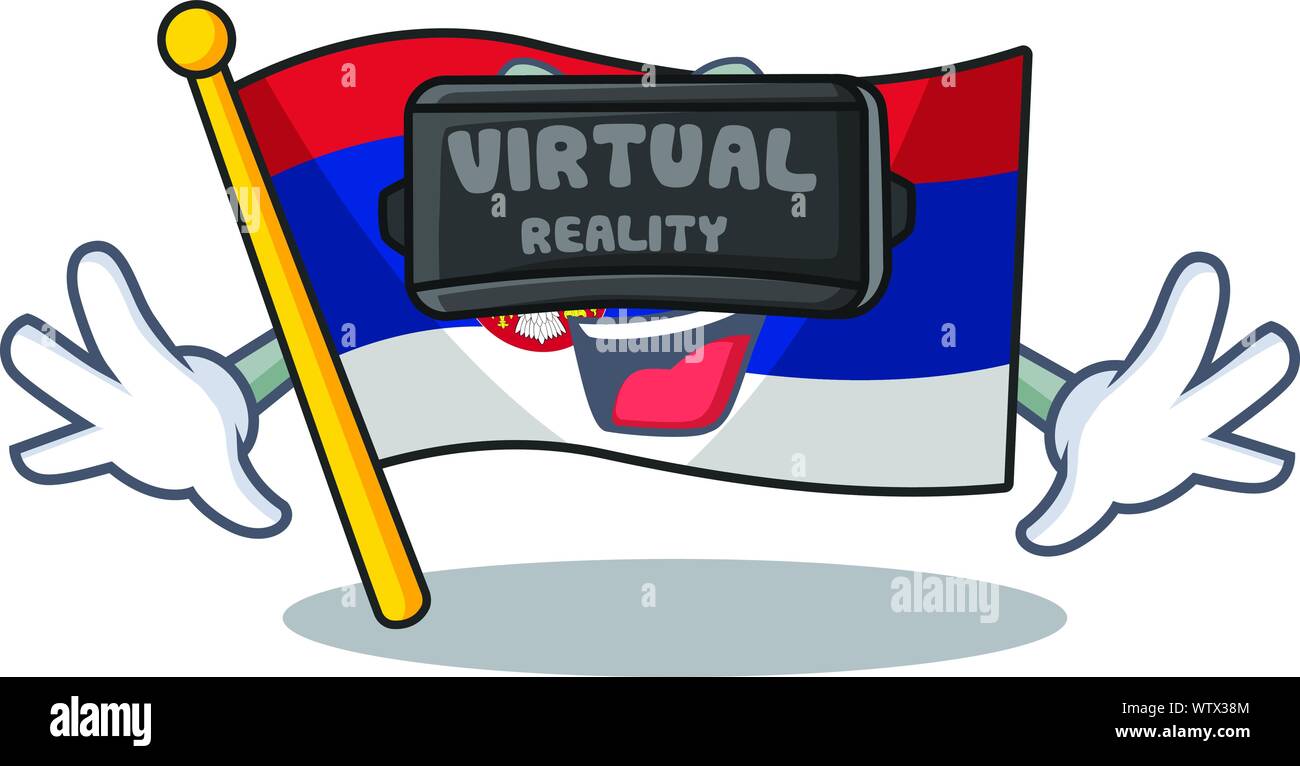 Virtual reality flag serbia mascot shaped on cartoon Stock Vector Image ...