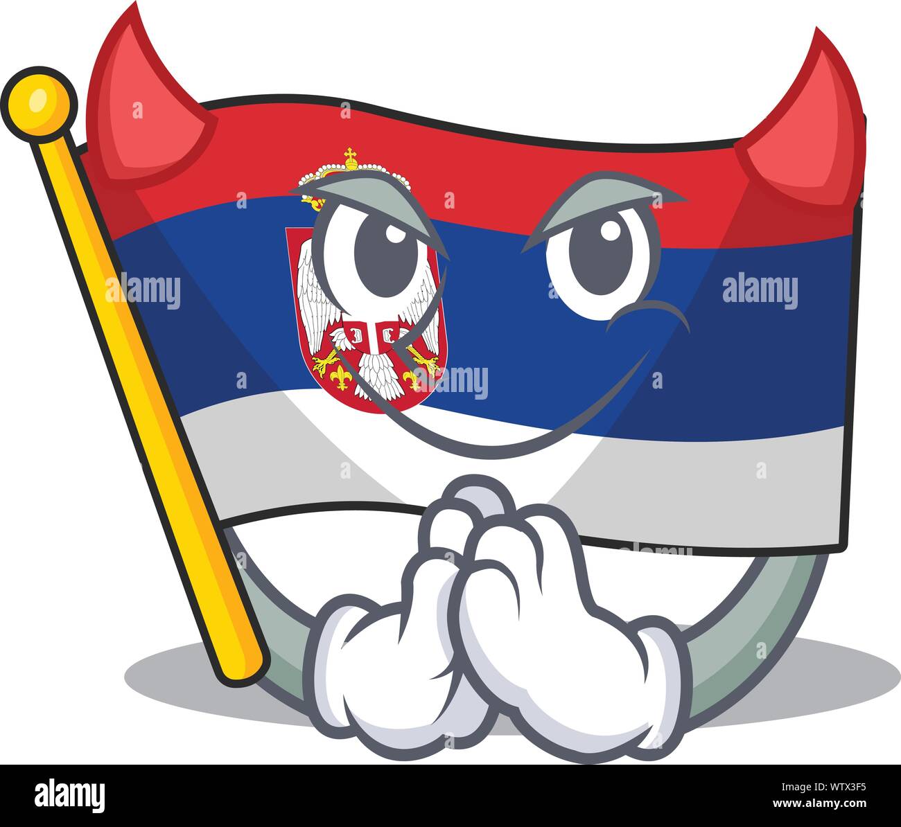 Devil flag serbia mascot shaped on cartoon Stock Vector Image & Art - Alamy