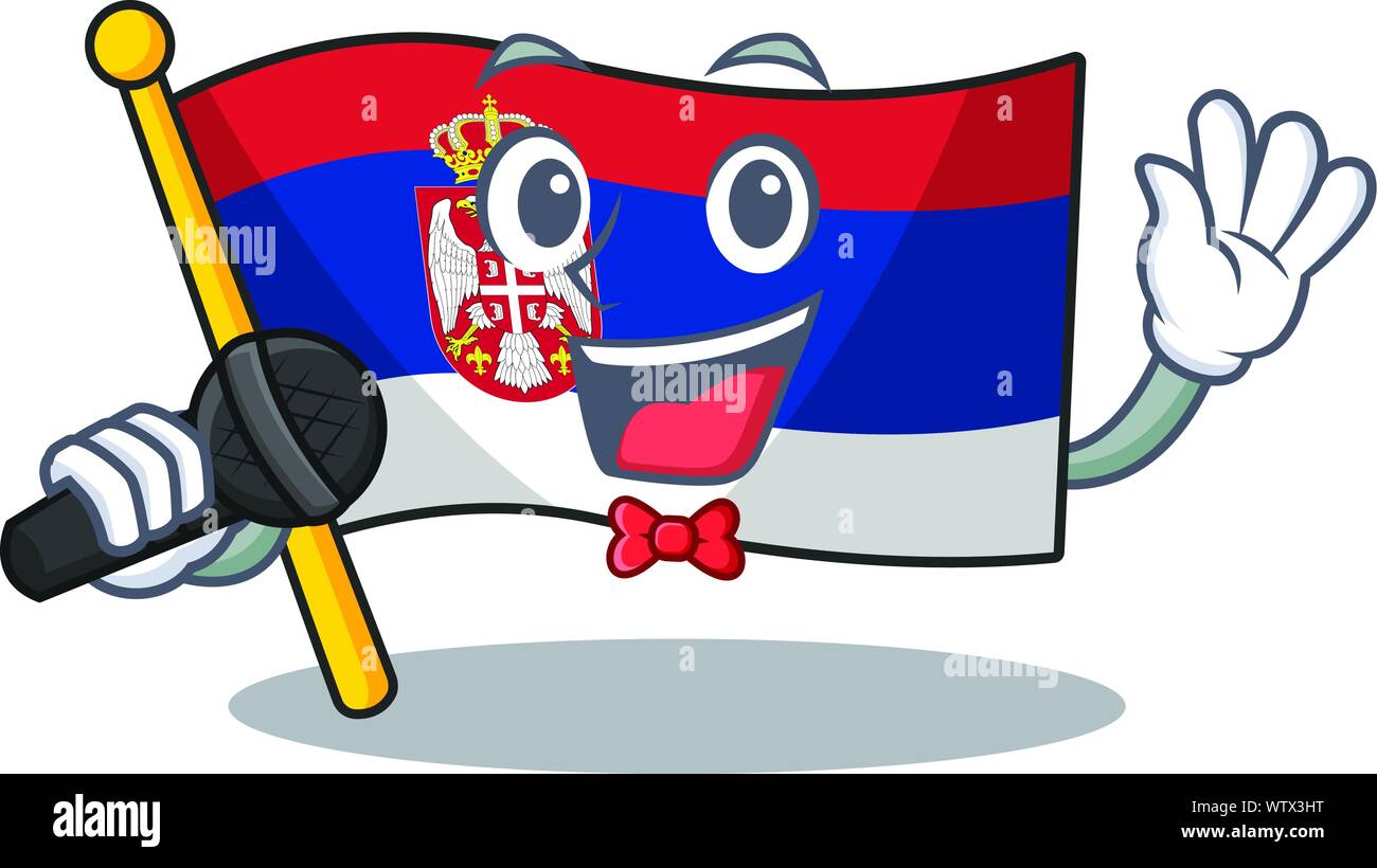 Singing flag serbia mascot shaped on cartoon Stock Vector Image & Art ...