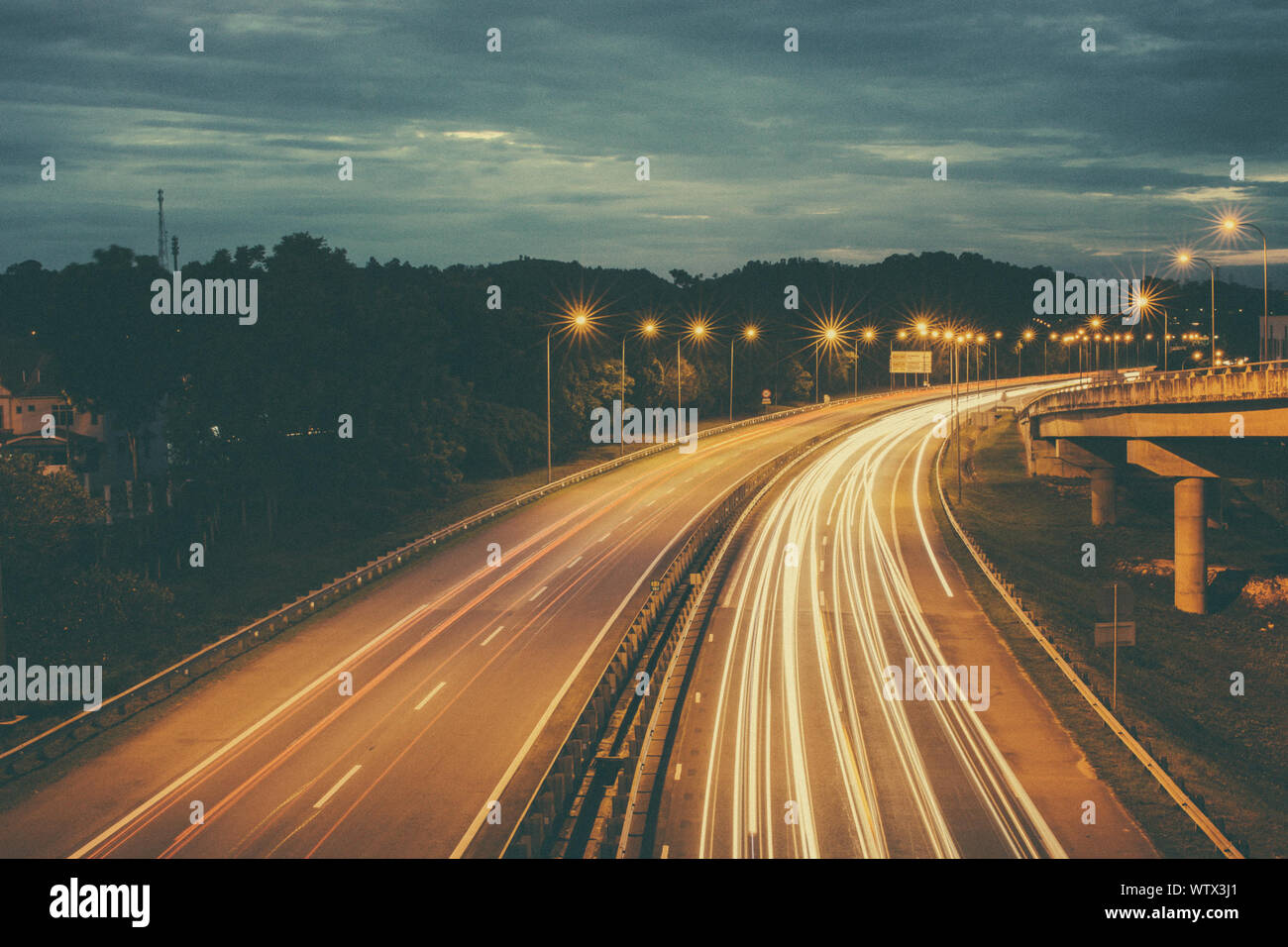 Highway Road Light Night Tree High Resolution Stock Photography and ...
