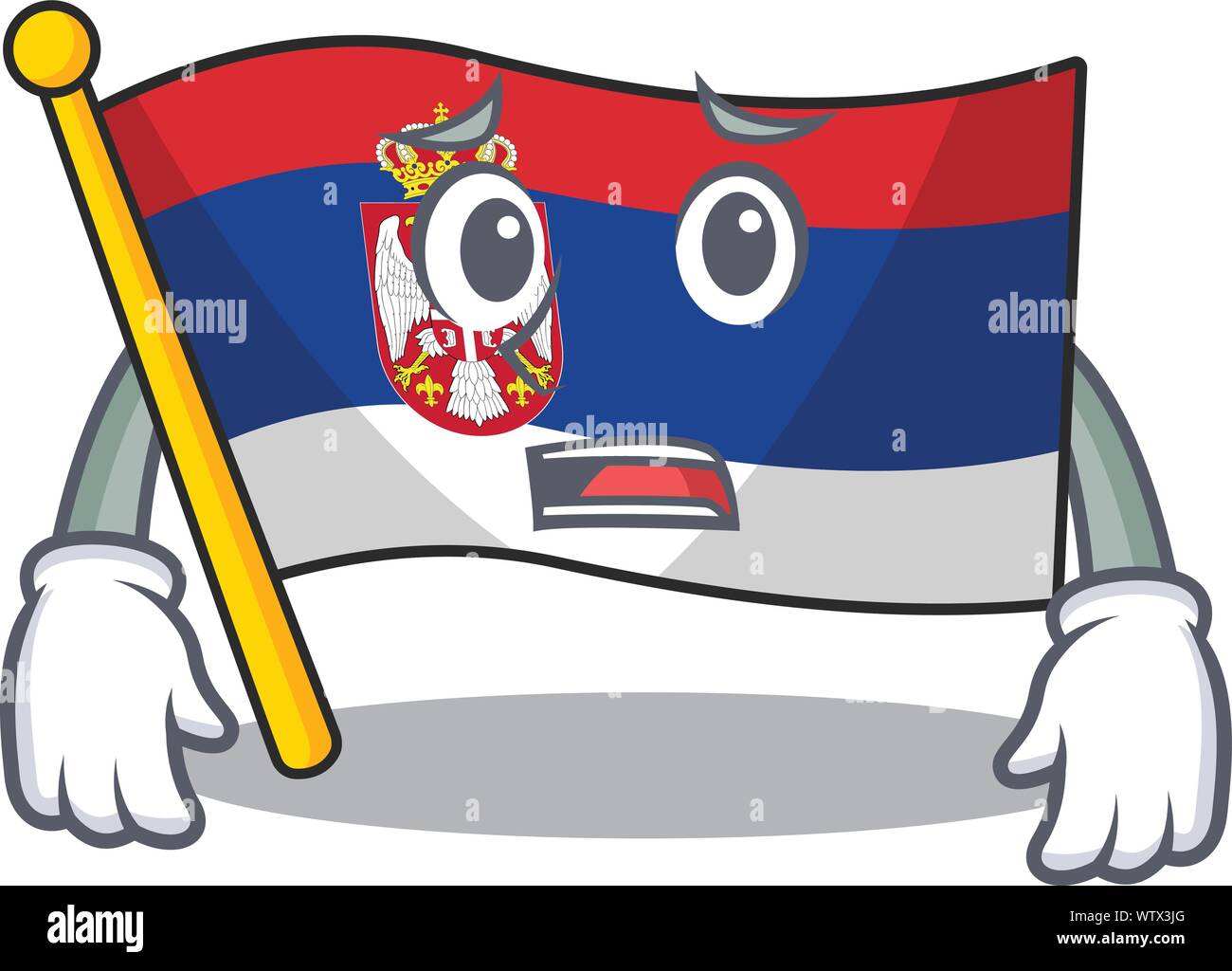 Afraid flag serbia mascot shaped on cartoon Stock Vector Image & Art ...