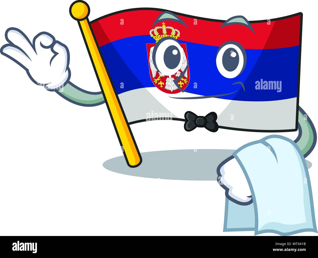 Waiter flag serbia mascot shaped on cartoon Stock Vector Image & Art ...