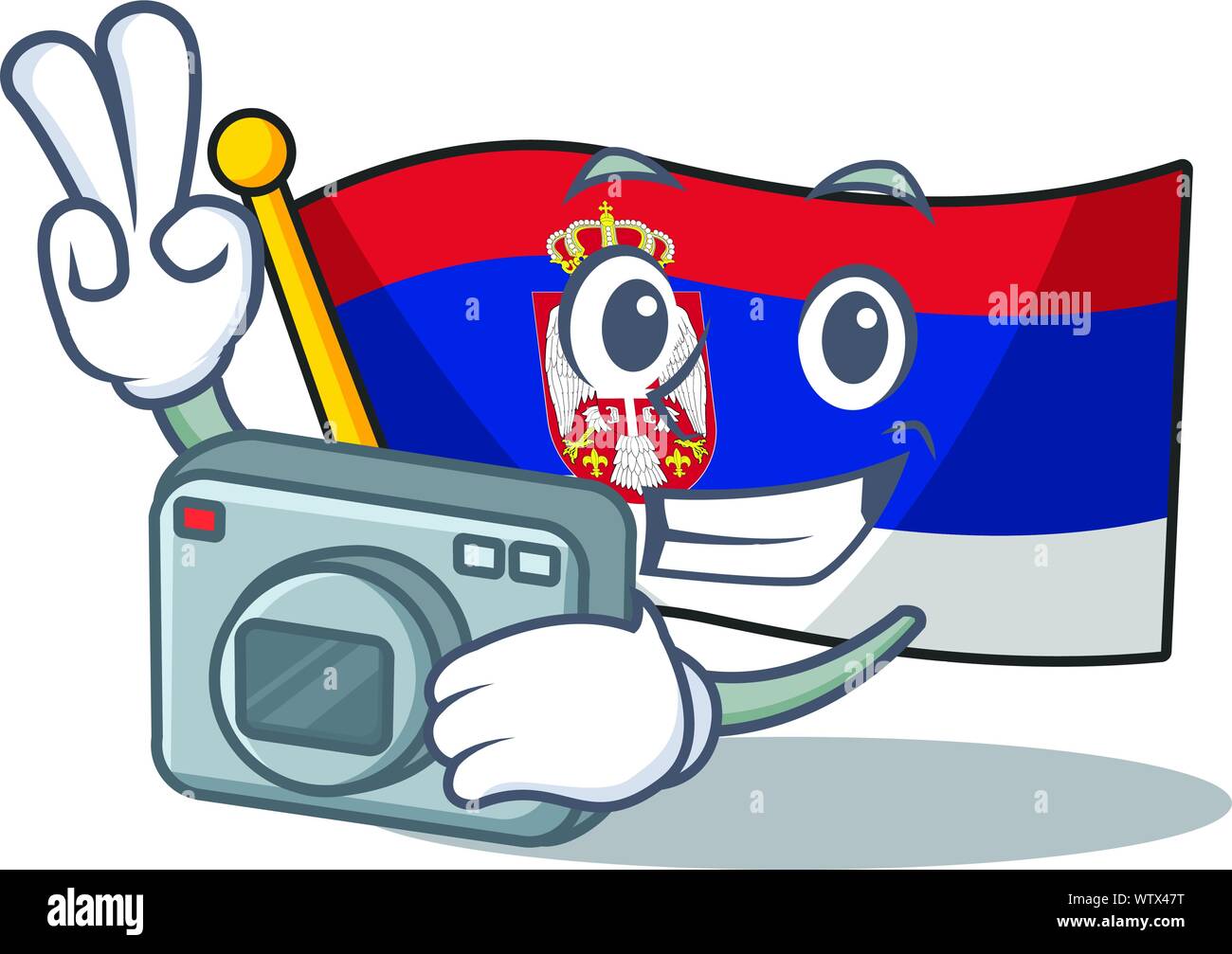 Photographer flag serbia mascot shaped on cartoon Stock Vector Image ...