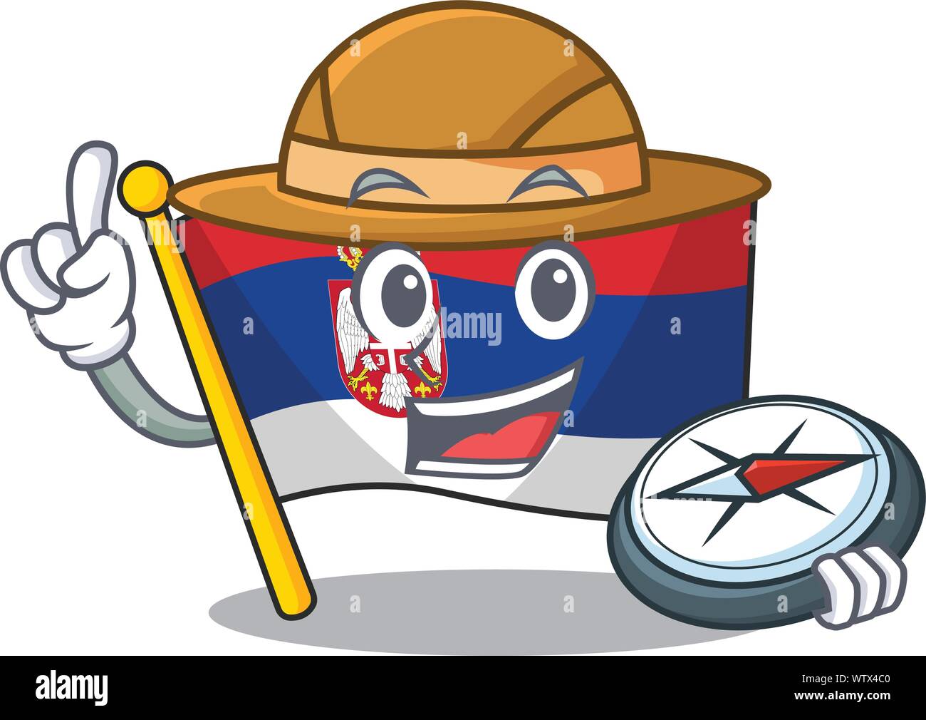 Explorer flag serbia mascot shaped on cartoon Stock Vector Image & Art ...