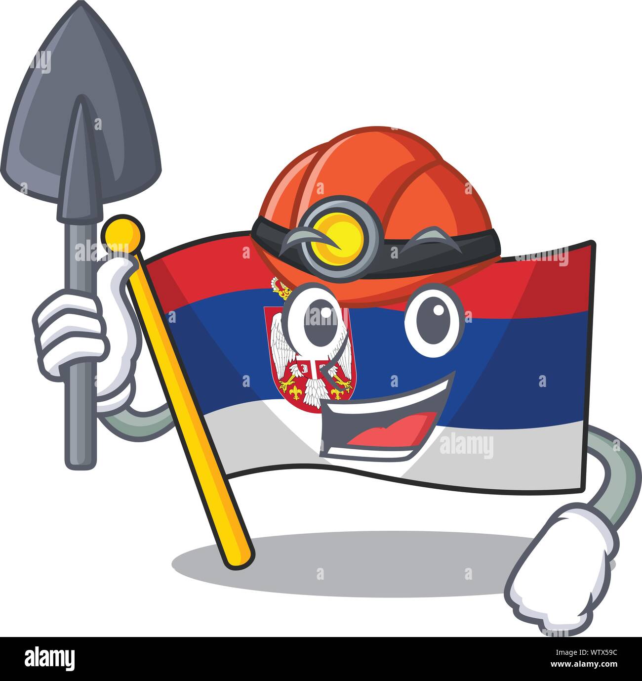 Miner flag serbia mascot shaped on cartoon Stock Vector Image & Art - Alamy