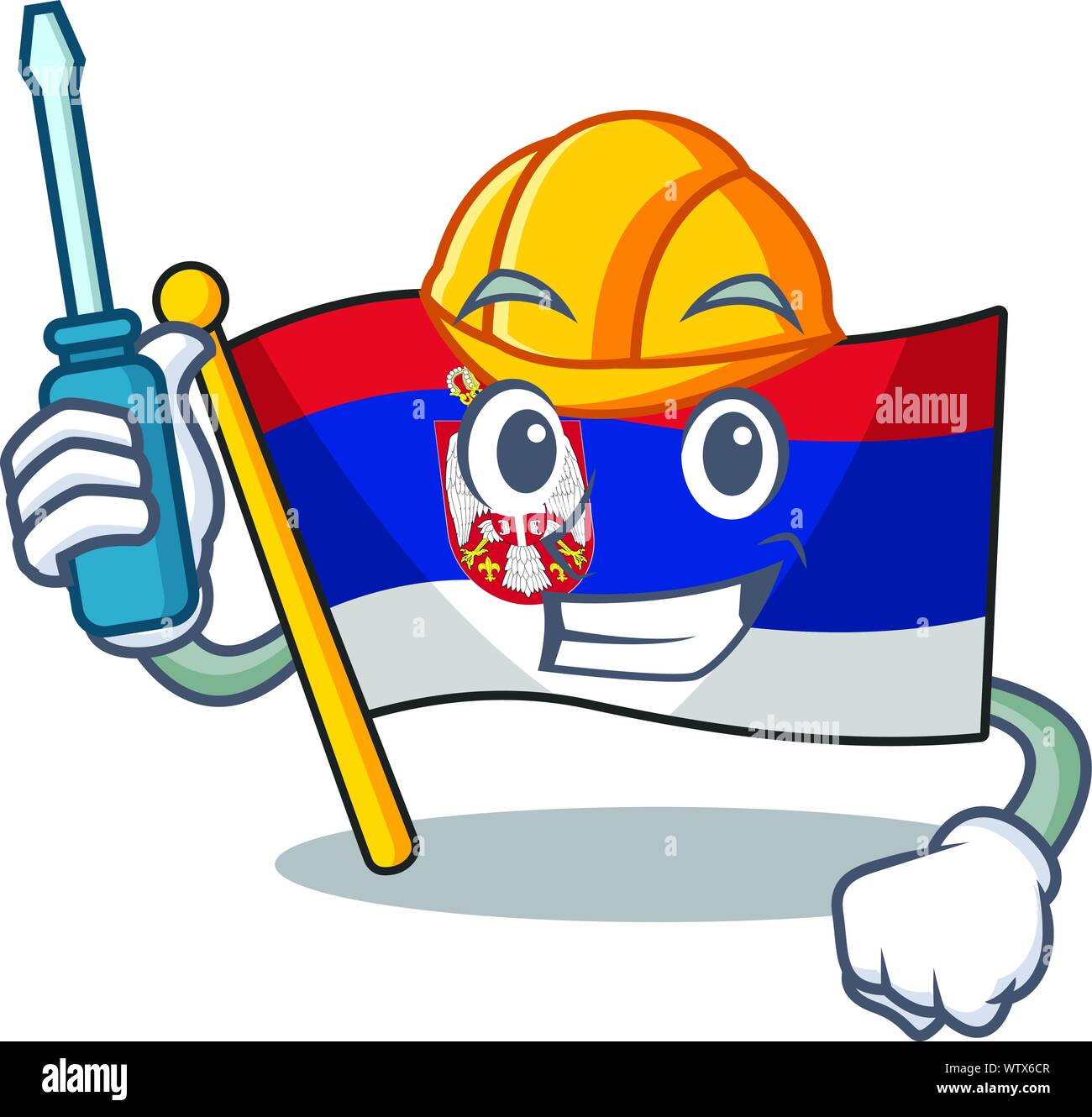 Automotive Serbian flags stored in cartoon drawer Stock Vector Image ...
