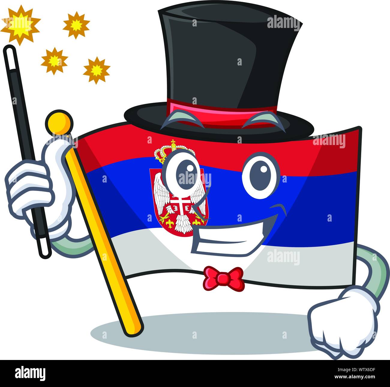 Magician Serbian flags stored in cartoon drawer Stock Vector Image ...